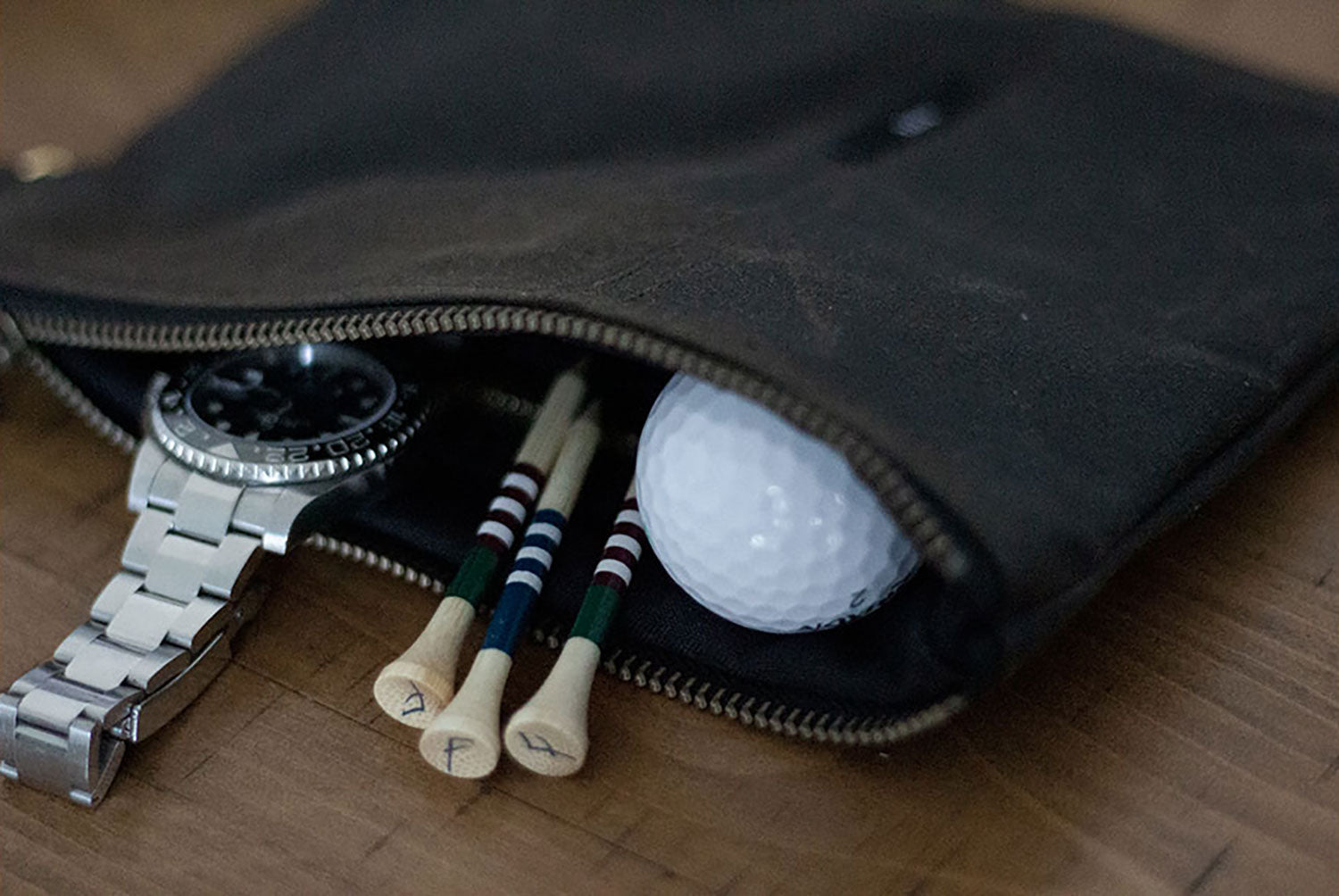 Lochmor Olive Waxed Canvas Zipped Valuable Pouch – Fyfe Golf